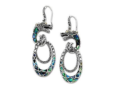 Silver Treasures by Samuel B. Abalone Shell Dragon Sterling Silver with ...
