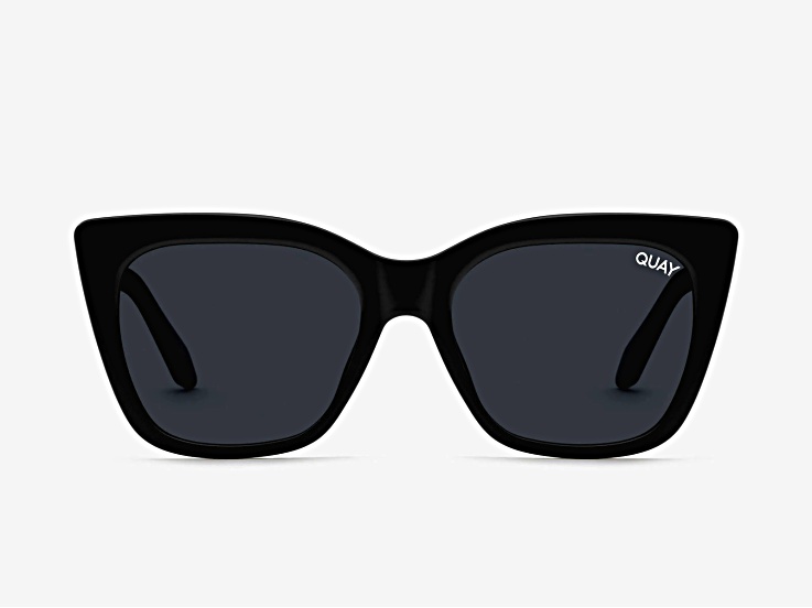 Quay Tag Me Black Square Frame / Smoke Lenses Sunglasses - 1R14HA | JTV