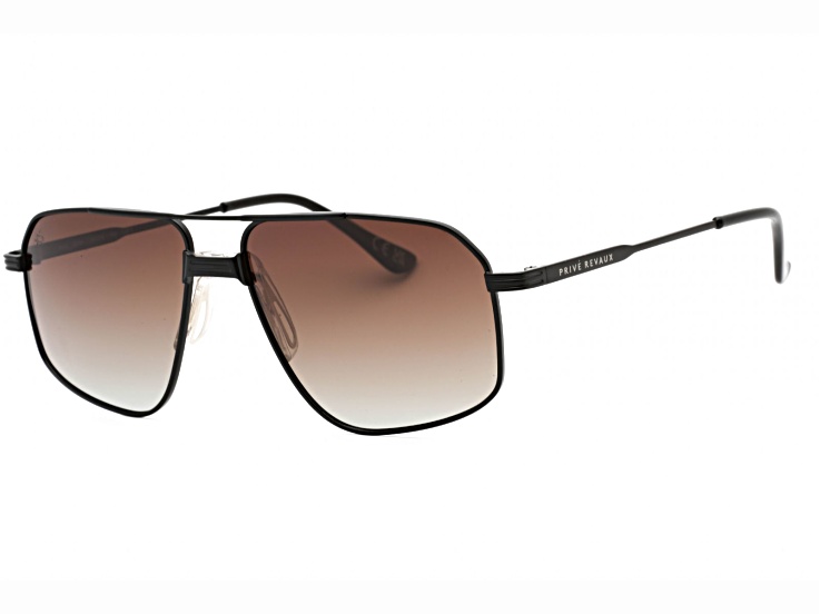 Prive Revaux Rico Caviar Black Aviator Frame / Brown Gradient Lenses ...