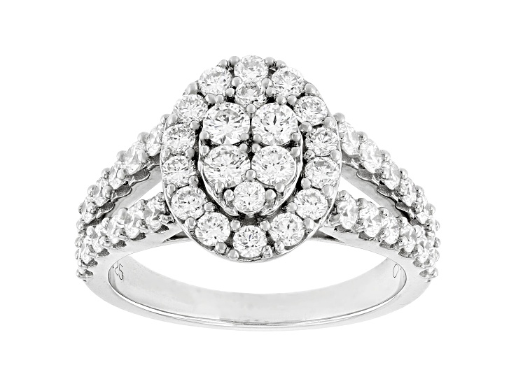 White Lab-Grown Diamond F-G VS-SI Rhodium Over Sterling Silver Ring 1 ...