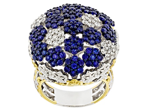 Cobalt Blue Spinel Rhod/24k Yellow Gold Over Palladium Sterling Silver ...