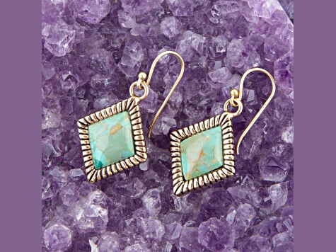 Barse Jewelry Blue Composite Turquoise Gold Tone Earrings - 1WDF1A ...