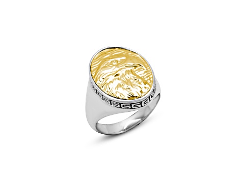 Silver Treasures By Samuel B. Sterling Silver And 18k Yellow Gold Eagle ...