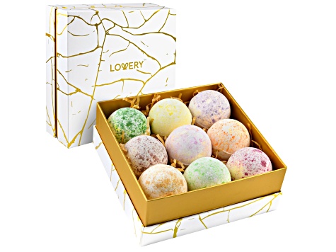Lovery Bath Bombs Set, 9 Handmade Bubble Bombs Gift Box - 1YREJA | JTV