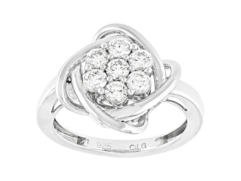 White Lab-Grown Diamond F-G VS-SI Rhodium Over Sterling Silver Ring 0 ...
