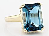 London Blue Topaz Solitaire 10k Yellow Gold Ring 8.07ctw - AHK032 | JTV