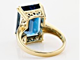 London Blue Topaz Solitaire 10k Yellow Gold Ring 8.07ctw - AHK032 | JTV