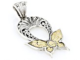 Sterling Silver With 18K Gold Accents Butterfly Pendant - BAL357 | JTV