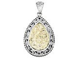 Sterling Silver & 18K Yellow Accents Gold Scroll Pendant - BAL368 | JTV