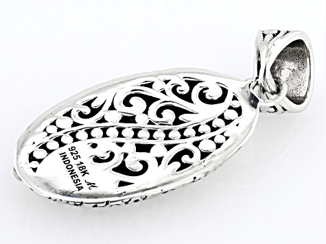 Sterling Silver & 18K Yellow Gold Accents Filigree & Floral Pendant ...