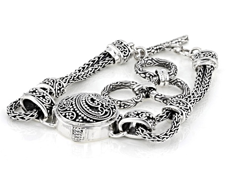 Sterling Silver Filigree Toggle Bracelet - BAL461 | JTV