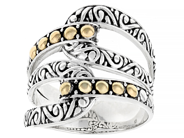 Sterling Silver With 18K Gold Accents Multi-Row Ring - BAL493 | JTV