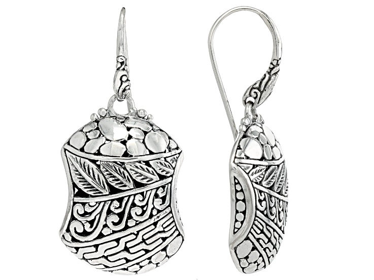 Sterling Silver Textured Shield Earrings - BAL545 | JTV