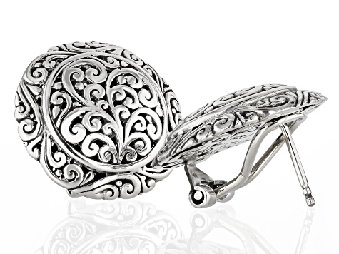 Sterling Silver Scroll Design Disc Stud Earrings - BAL613 | JTV