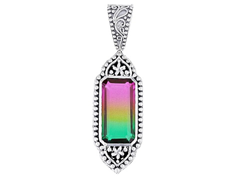 Watermelon Quartz Triplet Sterling Silver Enhancer Pendant 9.90ct ...
