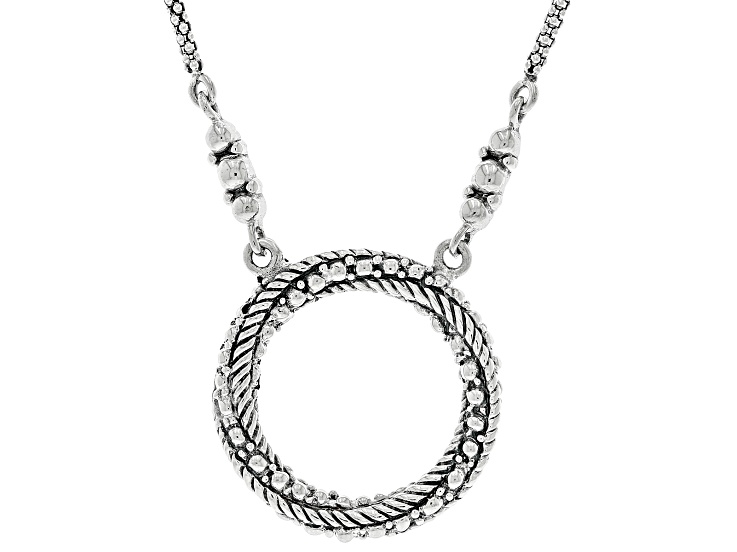 1.5mm Sterling Silver 22mm Center Circle Necklace - BAL801 | JTV