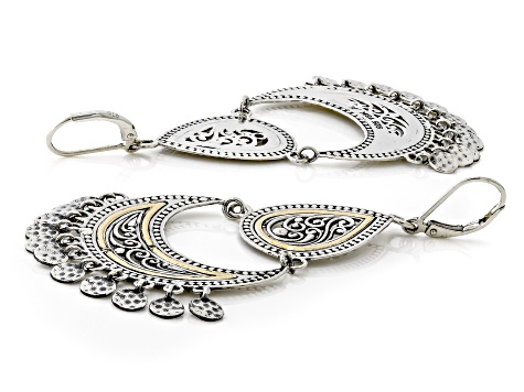 Sterling Silver & 18K Gold Double Tier Chandelier Earrings - BAL813 | JTV
