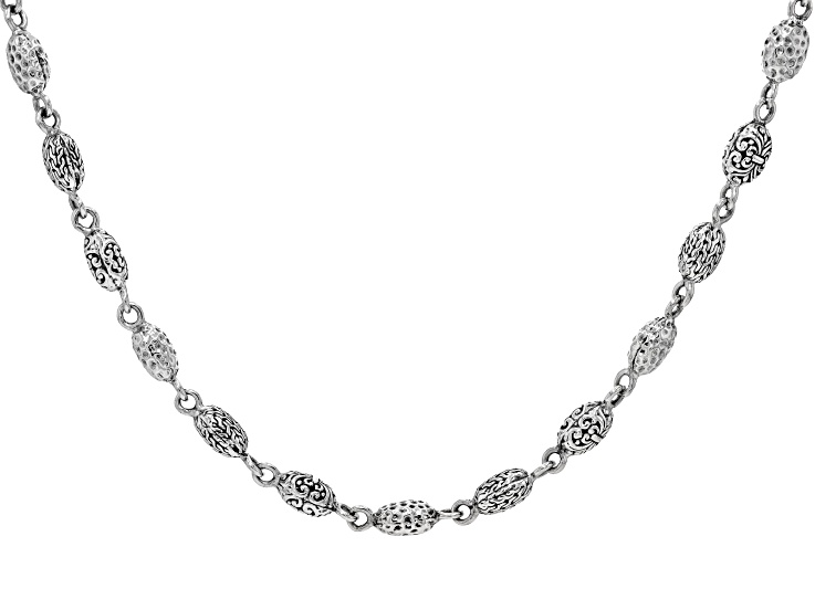 Sterling Silver Beaded Station Necklace - BAL815 | JTV