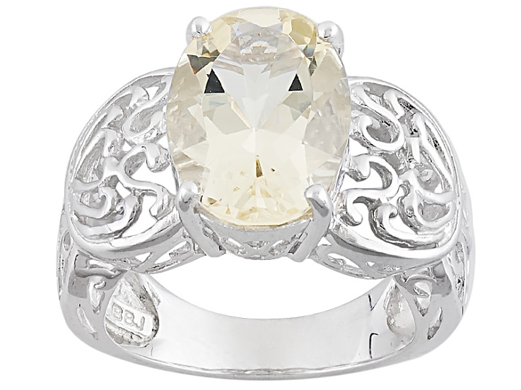 Yellow Labradorite Rhodium Over Sterling Silver Ring 4.20ct - BCH307 | JTV