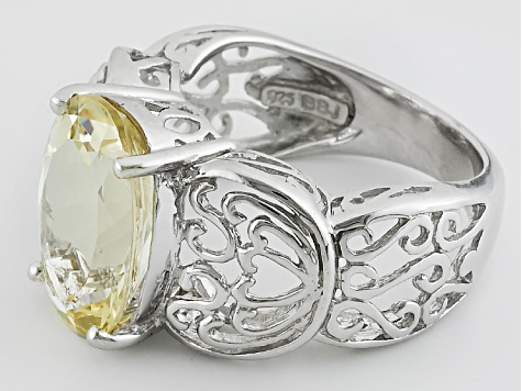 Yellow Labradorite Rhodium Over Sterling Silver Ring 4.20ct - BCH307 | JTV