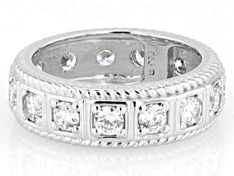 White Cubic Zirconia Platinum Over Sterling Silver Ring 2.70ctw ...