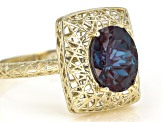 Blue Lab Created Alexandrite 10k Yellow Gold Ring 1.91ctw - BEK059 | JTV