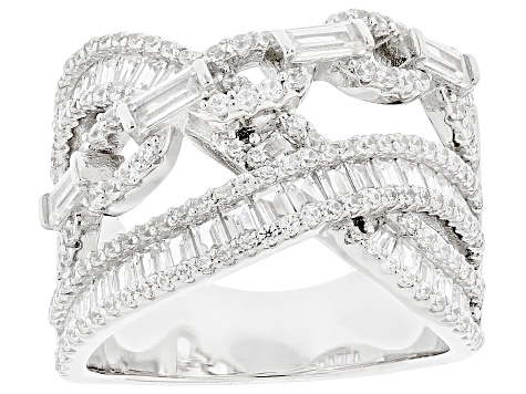 White Cubic Zirconia Rhodium Over Sterling Silver Ring 3.37ctw - BFJ103 ...