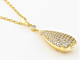 White Cubic Zirconia 18k Yellow Gold Over Sterling Silver Pendant With ...