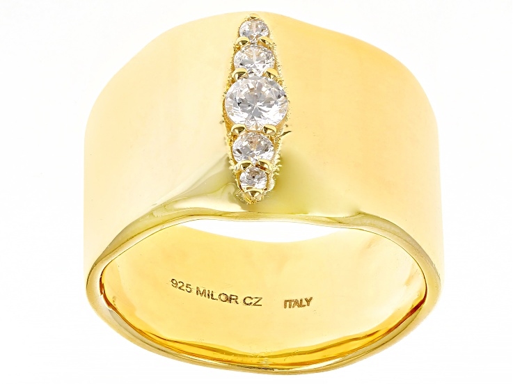 White Cubic Zirconia 18k Yellow Gold Over Sterling Silver Ring 0.28ctw - BIT012 | JTV