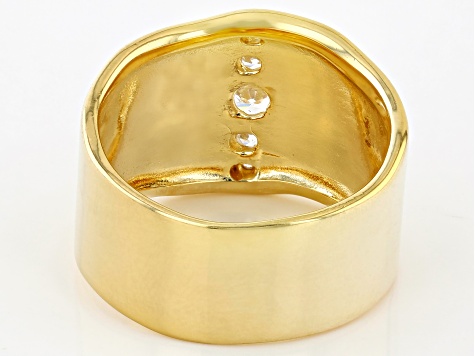 White Cubic Zirconia 18k Yellow Gold Over Sterling Silver Ring 0.28ctw - BIT012 | JTV.com