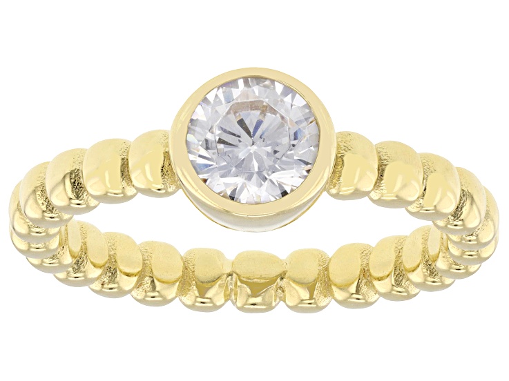White Cubic Zirconia 18k Yellow Gold Over Sterling Silver Ring 0.90ctw - BIT045 | JTV