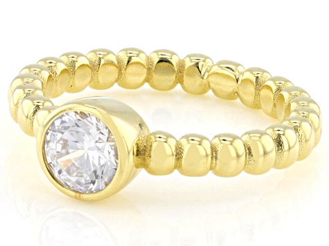 White Cubic Zirconia 18k Yellow Gold Over Sterling Silver Ring 0.90ctw - BIT045 | JTV