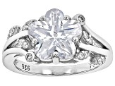 White Cubic Zirconia Rhodium Over Sterling Silver Clover Ring 6.13ctw - BJB172A | JTV