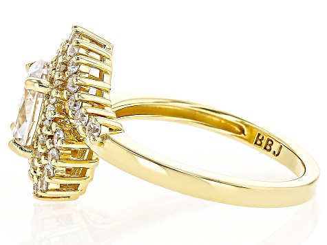 White Cubic Zirconia 18k Yellow Gold Over Sterling Silver Ring 2.97ctw ...