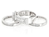 White Cubic Zirconia Rhodium Over Sterling Silver Ring Set 4.70ctw ...