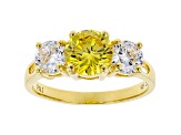 Yellow And White Cubic Zirconia 18K Yellow Gold Over Sterling Silver ...