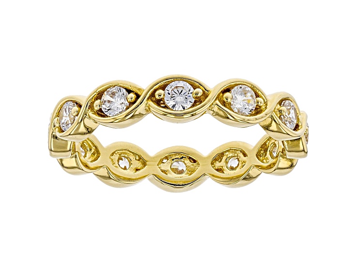 White Cubic Zirconia 18k Yellow Gold Over Sterling Silver Eternity Band Ring 1.24ctw - BLV260B | JTV