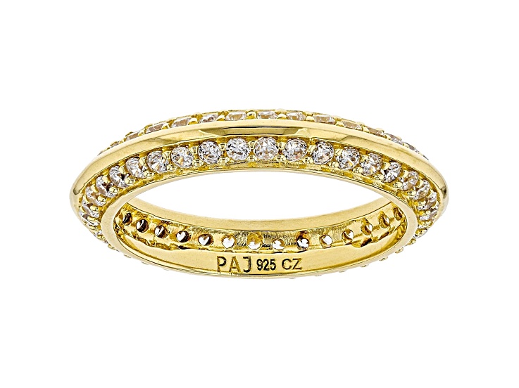White Cubic Zirconia 18k Yellow Gold Over Sterling Silver Eternity Band Ring 1.88ctw - BLV289B | JTV
