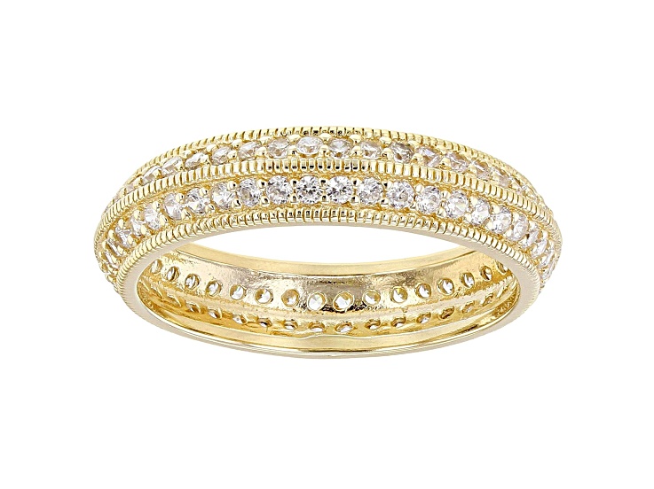 White Cubic Zirconia 18k Yellow Gold Over Sterling Silver Eternity Band Ring 1.44ctw - BLV434B | JTV
