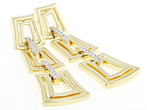 White Diamond Accent 14k Yellow Gold Over Bronze Dangle Earrings - BRD400E | JTV