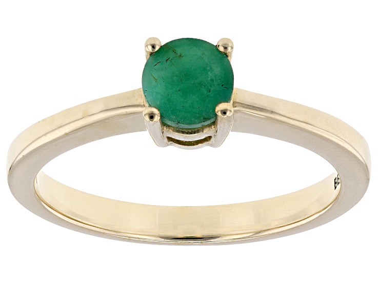 Green Emerald 10K Yellow Gold Solitaire Ring 0.38ct - BTK127 | JTV