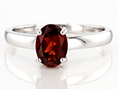 Red Garnet Rhodium Over Sterling Silver January Birthstone Ring 1.27ct - BWP008 | JTV