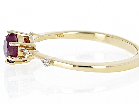 Mahaleo(R) Ruby with White Zircon 18k Yellow Gold Over Sterling Silver ...