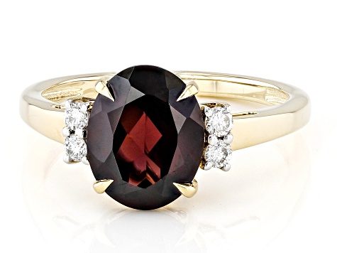 Red Zircon 10k Yellow Gold Ring 3.85ctw - CGD088 | JTV