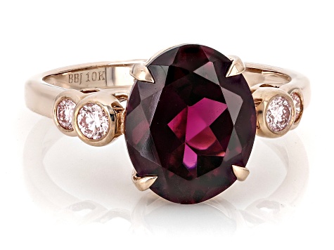 Grape Color Garnet 10K Rose Gold Ring 3.61ctw - CGD283 | JTV