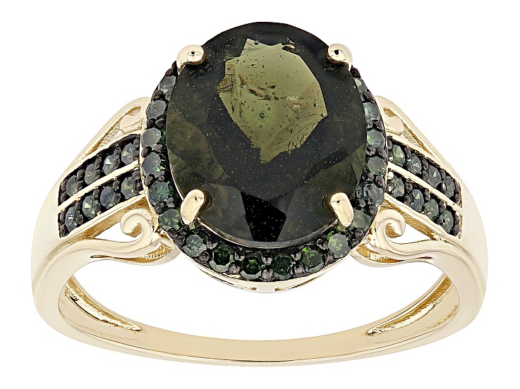 Green Moldavite 10k Yellow Gold Ring 2.48ctw - CLG099 | JTV