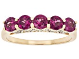 Grape Color Garnet With White Diamond 10k Yellow Gold Ring 1.54ctw ...
