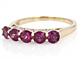 Grape Color Garnet With White Diamond 10k Yellow Gold Ring 1.54ctw ...