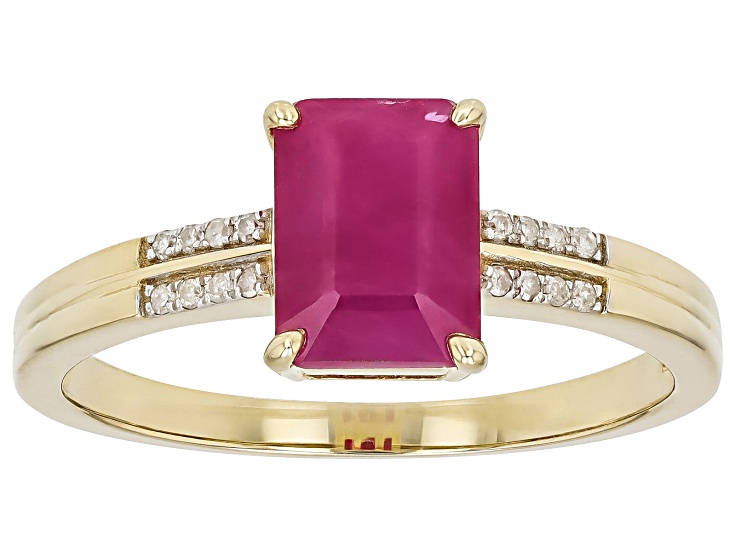 Red John Saul Ruby With White Diamond 10k Yellow Gold Ring 1.93ctw ...