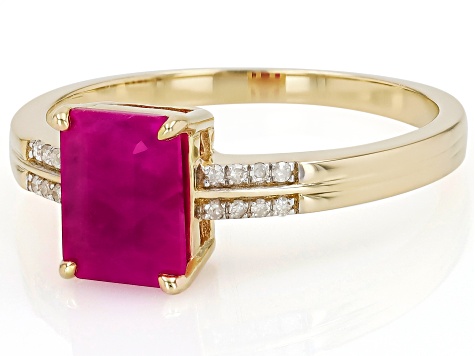 Red John Saul Ruby With White Diamond 10k Yellow Gold Ring 1.93ctw ...